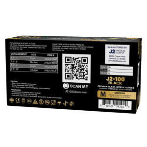 J2-100 Black Nitrile Examination Gloves | J2 Medical Supply